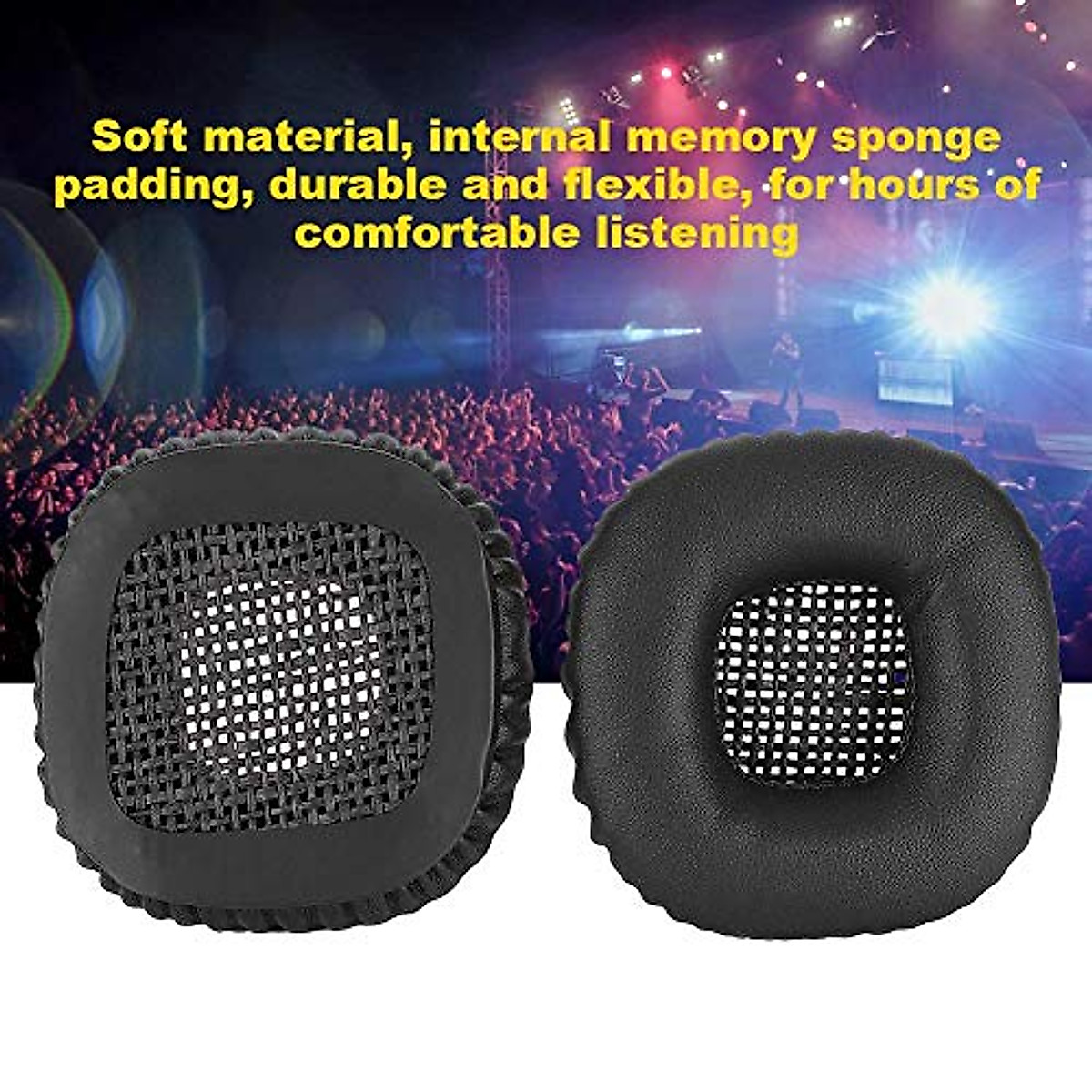 2Pcs Foam Earpads Soft Replacement Ear Pads Earphone Sleeve Cushion Memory Sponge Earpads Suitable for Marshall Major II Headphones(Black)