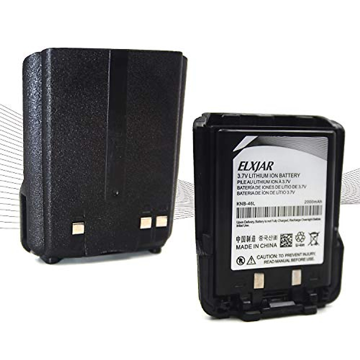 elxjar (2-Pack) 3.7V 2000mAh KNB-46L Li-ion Battery for Kenwood TK-3230 TK3230 TK-3238 TK-3400 Portable Two Way Radio