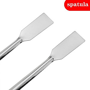 Lab Spoon Spatula MTQY 5PCS 2 in 1 430 Stainless Steel Lab Spoons with Flat Spatula Laboratory Sampling Spoon for Powders Gel Cap Filler Mixing Spatula
