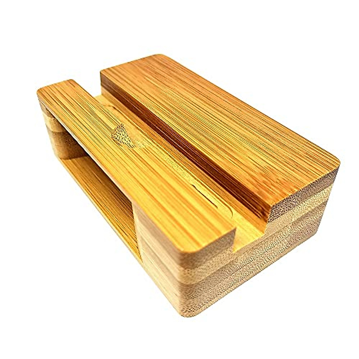 Upgrated Cell Phone Stand Amplifier, Fanshu Desktop Mobile Phone Holder, Universal Portable Wood Cellphone Dock on Desk Bamboo Bed Stand Mount Cradle Loud Speaker for Phone