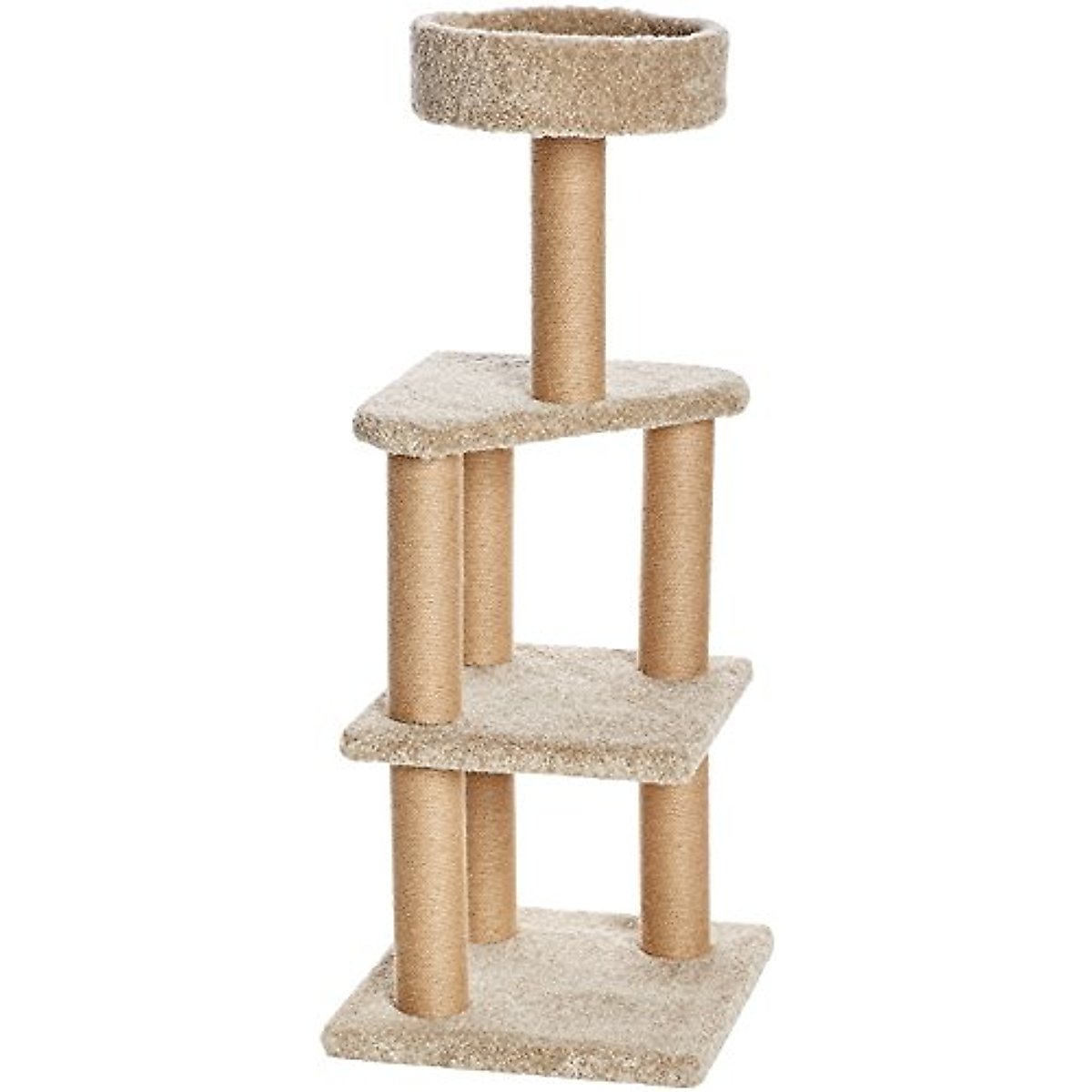 Amazon Basics Cat Tree Indoor Climbing Activity Tower with Scratching Posts, Large, 17.7" x 45.9", Beige