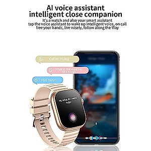 ZW39 Smart Watch for Men Women, Fitness Tracker Watches with Blood Pressure/Blood Oxygen/Heart Rate/Sleep Monitor, 2" Touch Screen Bluetooth Sports Smartwatch Compatible with Android iPhone (Gold)