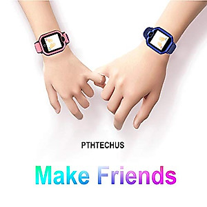 PTHTECHUS 4G GPS Kids Smartwatch Phone - Boys Girls Waterproof Watch with GPS Tracker 2 Way Call Camera Voice & Video Chat SOS Alarm Pedometer WiFi Wrist Watch Birthday Gifts for Students, 4G Blue