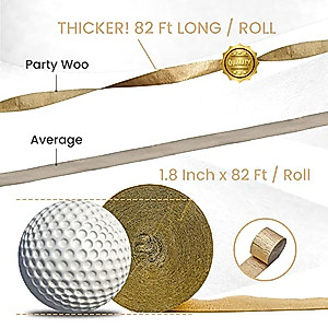 PartyWoo Purple Green Gold Balloons 50 pcs and Crepe Paper Streamers Gold 4 Rolls