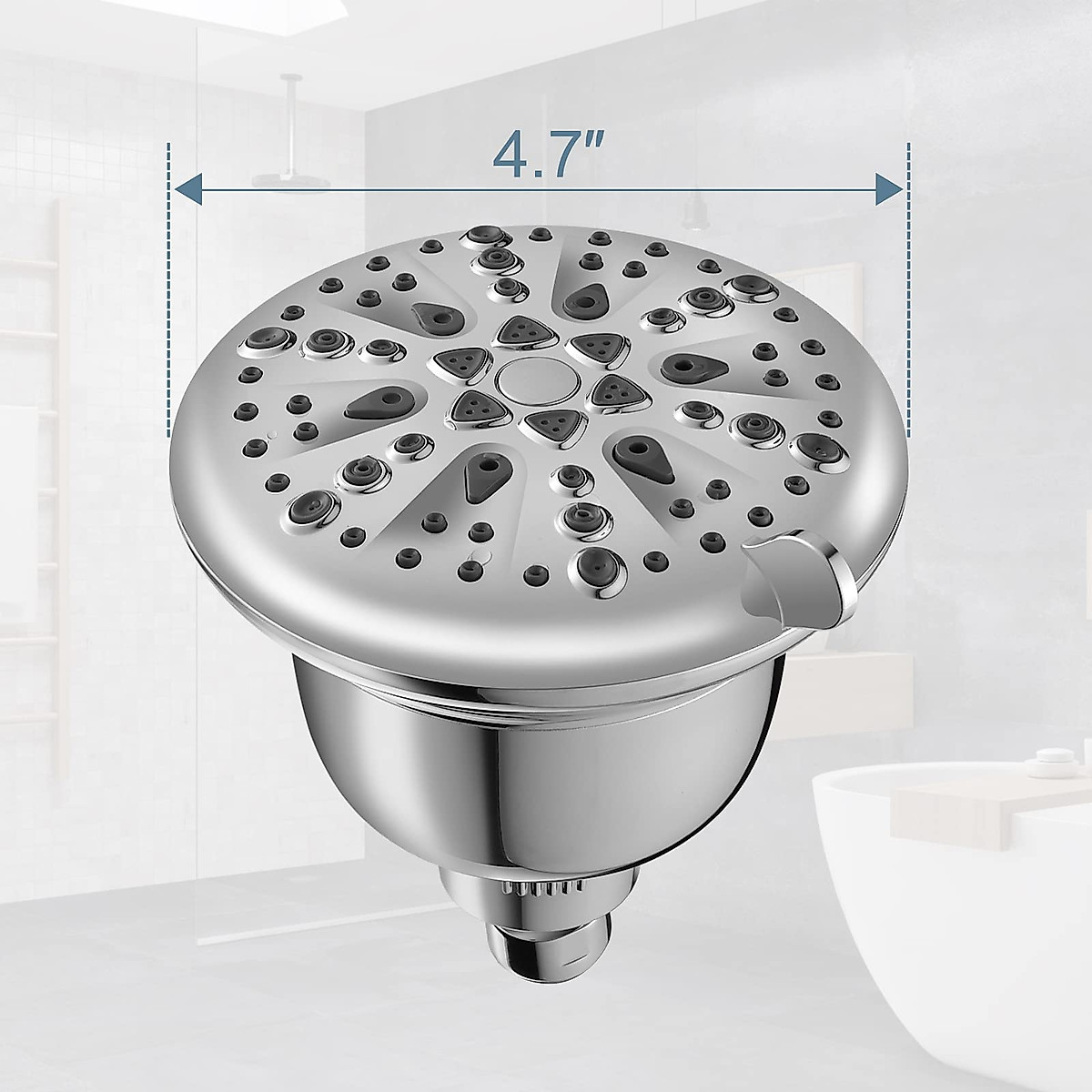 Cobbe High Pressure Shower Head with 7 Spray Modes and Filters - Removes Chlorine and Harmful Substances from Hard Water (Chrome)