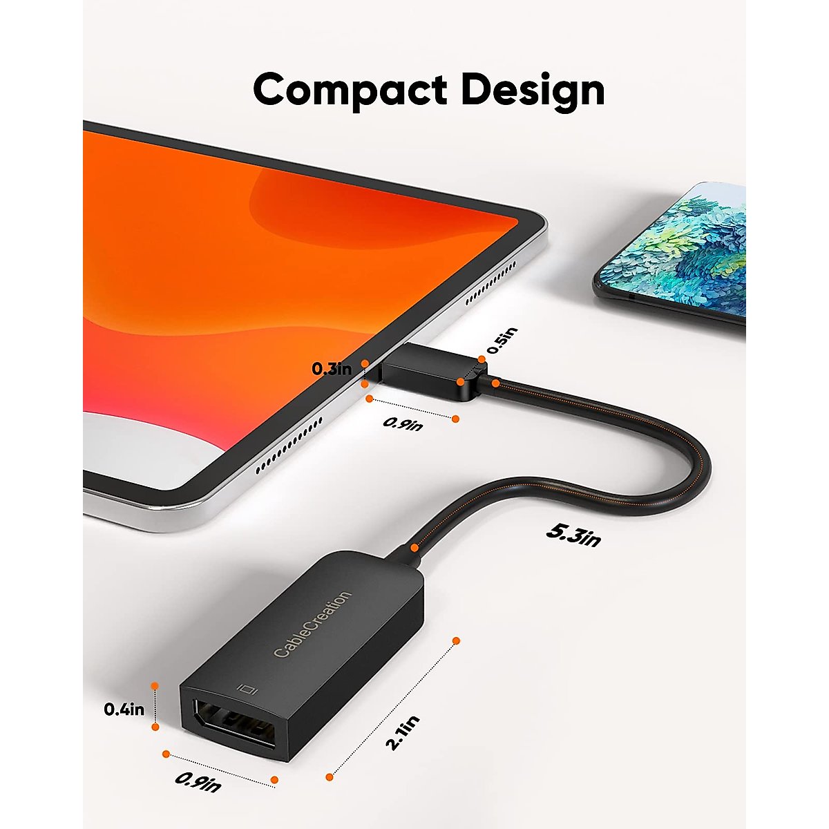 CableCreation USB C to DisplayPort 8K Adapter, 40G Type C to Display Port,USB-C to DP 1.4 [8K@60Hz, 4K@144Hz] HDR, Thunderbolt 4/3 Compatible with Valve Index, MacBook, iPhone 15, XPS, Oculus Rift S