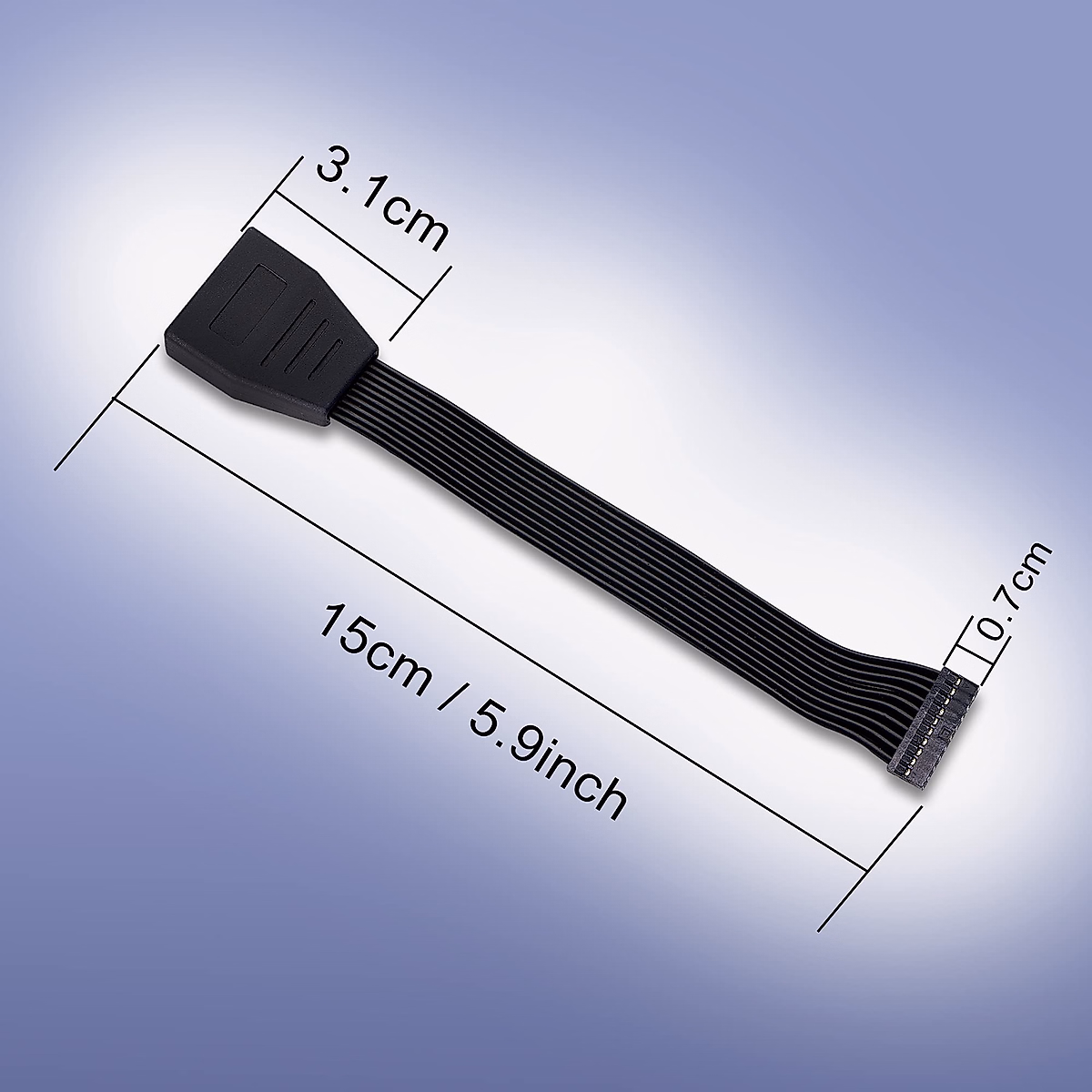 GINTOOYUN USB 3.0 Header Extension Cable,USB 3.0 19/20 Pin Male to Female Internal Extension Adapter(5.9 inch)