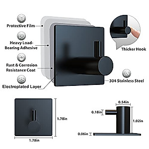 VIS'V Black Adhesive Hooks -8 Pcs