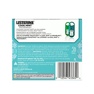 Listerine Cool Mint Pocketpaks Breath Strips Kills Bad Breath Germs, 24-Strip Pack (12 Pack)