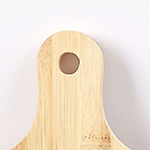 GULRUH Wood Cutting Boards for Kitchen, Round Solid Wood Cutting Board for Family, with Juice Trough, Easy-to-Grip Handle, Size:33cm*25cm