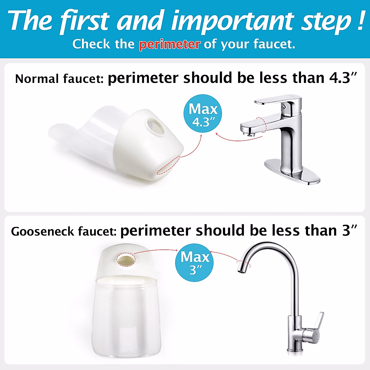 Faucet Extender, 2 Pack Baby Bath Helper, Bath Tub Faucet Extender for Kids Baby Children Hand Washing, Bathroom Kitchen Sink Spout Extender for Faucet, Fits Most Faucets (White)