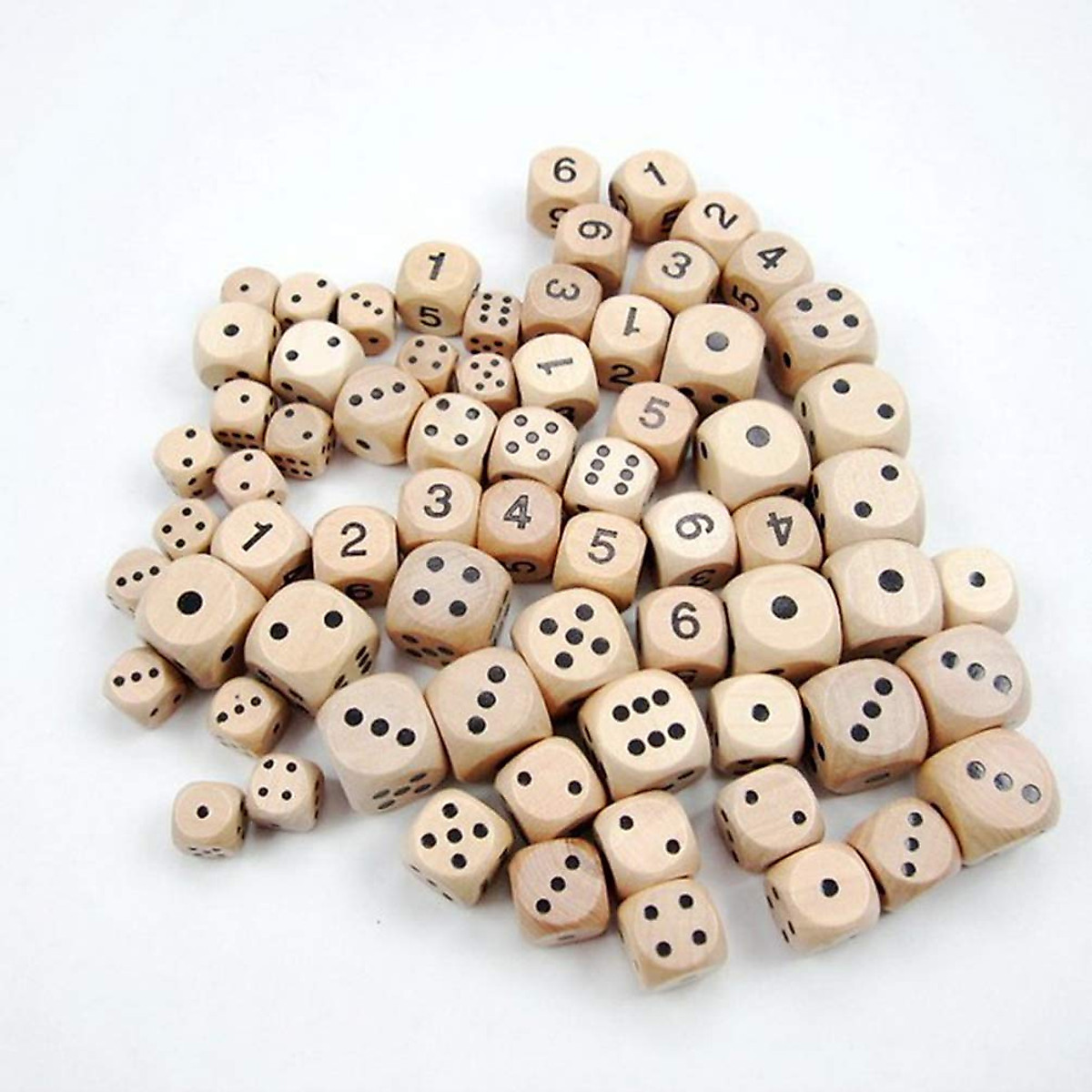 Tomaibaby 10pcs Wooden Playing Dice Set Dice Six Sides Durable 16mm Wooden Dice Indoor Outdoor Board Games for Adults and Family