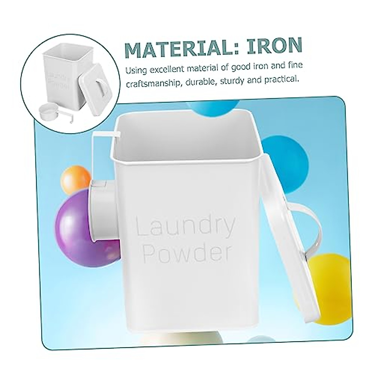 Washing Powder Storage Bucket Laundry Containers for Powder Container for Flour Softner Washing Powder Containerent Laundry Powder Storage Container Bin 1 Set