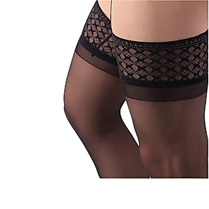 Mens Lingerie Suspender Pantyhose Lace Top Garter Belt Thigh Stocking Black One Size