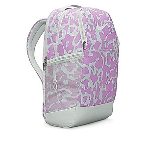 Nike Womens Brasilia Printed Backpack Light Silver/Rush Fuchsia/White