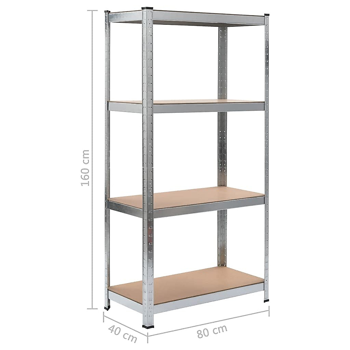ZQQLVOO Garage Storage Shelving,Shelves for Storage Shelving,Garage Shelves, Basement Shelving Utility Shelf Rack,Multipurpose Shelf Display Rack,Storage Shelf Silver 31.5"x15.7"x63" Steel and MDF