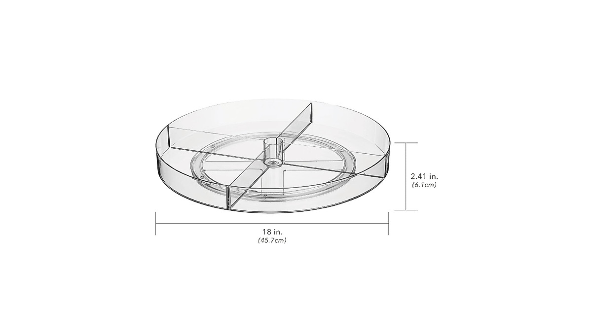 Nate Home 18-Inch Lazy Susan Organizer with 4 Compartments