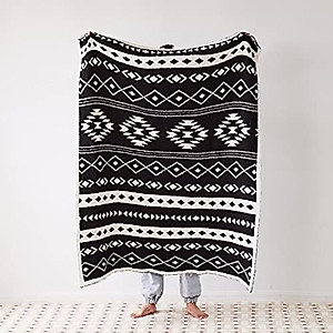 Super Soft Southwest Throw Blankets Aztec Reversible Throws Cover for Couch Chair Sofa Bed Outdoor Beach Travel, 51"x63"