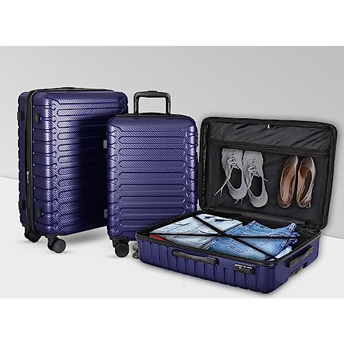 SAS Travel Luggage Sets, Set of 3 pieces of Suitcases With Wheels, Traveling Essentials, Spinner Wheels, Lock, Hard Case, With Carry On Luggage and Large Suitcase Included, Travel Must Haves