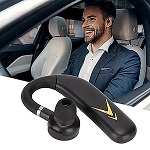 Lazmin112 Wireless Bluetooth Headphone, Deep Bass Noise Cancelling Ear Hanging Type Earphone, Double Rotation and Adjustable Angle, for Business/Office/Sports