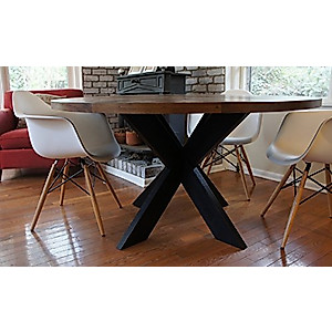 Chevron Dining Room Table with X Base