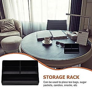 CALLARON Coffee Station Organizer Coffee Bar Bin Box Office Coffee Sugar Holder Tea Bag Organizer for Countertop Farmhouse Coffee Bar Accessories Coffee Organizer - Black