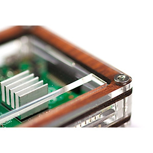 C4Labs Zebra Case for Raspberry Pi 3B+, 3, 2, 2B and B+ Heat Sinks and Power Cord Included-Wood