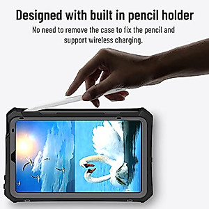 iPad Mini 6 Case - Waterproof Case for iPad Mini 6th Generation 2021 8.3 Inch Shockproof Full Body Protection 6th Gen iPad Mini 6 Tablet Case with Built in Screen Protector Strap Pen Holder Black