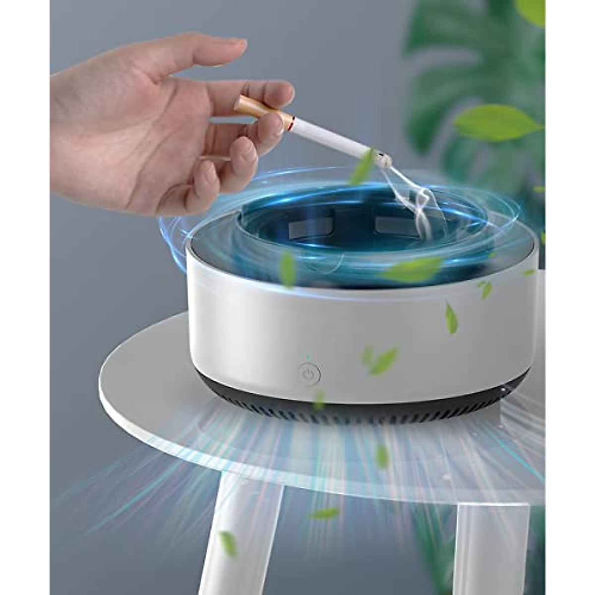 iLeefy 2 in 1 Air Purifier Multifunctional Smokeless Ashtray Air Purifier Ashtray with Filter, Best for Home Car or Office- Gray