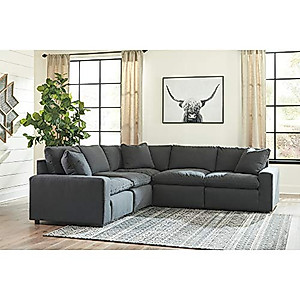 Signature Design by Ashley Savesto Feather Blended Cloud Armless Wedge, Dark Gray