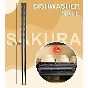 LOROTOCO 50 Pairs Chopsticks | Reusable | Dishwasher Safe | Bulk | Fiberglass | Adults | | Commercial - （9.45in）