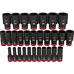 29 PC SHOCKWAVE Impact Duty™ 1/2" Drive Metric Deep 6 Point Socket Set 49-66-7015