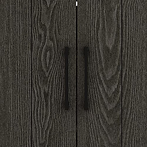 Galano 12 Pair Lucca 2 Door Shoe Storage Cabinet with Doors - Shoe Storage Entryway - Shoe Rack Shelf - Wood Organizer - Adjustable Shelves - Dark Grey Oak