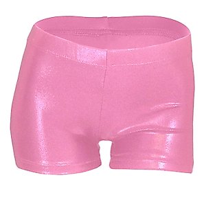LUOUSE Toddler Girls Slim Gymnastics Shorts, Little Kids Sparkle Elegant Tumbling Dance Athletic Short 4-5 T Pink