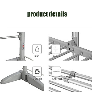 ZJIEX Electric Heated Clothes Airer Dryer 3-Tier Foldable Electric Clothes Dryers Indoor Low Energy Heated Drying Racks 300W 45-55℃ Constant Temperature