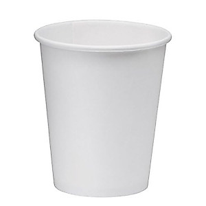 NYHI 200 Pack 8 oz White Paper Disposable Coffee Cups Hot Cold Beverage Drinking Cup for Water Juice Espresso Tea Ideal for Water Coolers Party