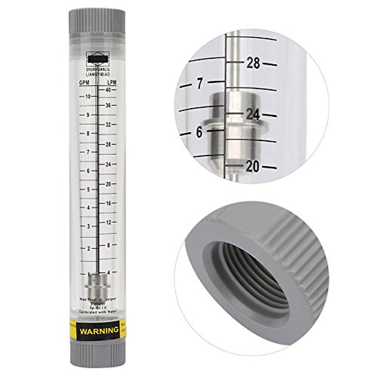 G3/4inch Female Water Liquid Flowmeter,1-10GPM Tube Cylindrical Panel Type Flow Meter,LZM-20G Flowmeter Instrument