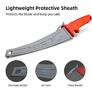 RUNCL Fillet Knife Fishing,Sharp 8Cr14MoV Stainless-Steel Blade with Corrosion Resistant Coating, 7"/8"/9" Professional Level Knives for Filleting and Boning, Non-Slip Handles（9 inch）