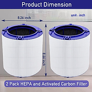 2 PACK Filter Replacement for Dyson TP06 HP06 PH01 PH02 HP07 TP07 HP09 TP09, Part # 970341-01