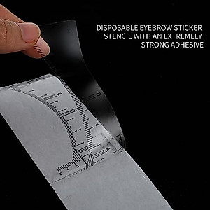 1 Roll (50Pcs) Eyebrow Ruler Stencils - Abeillo Disposable Brow Ruler Sticker, Microblading Eyebrow Template, Brow Measuring Shaper Tool, Eyebrow Mapping Tool for Tattooing