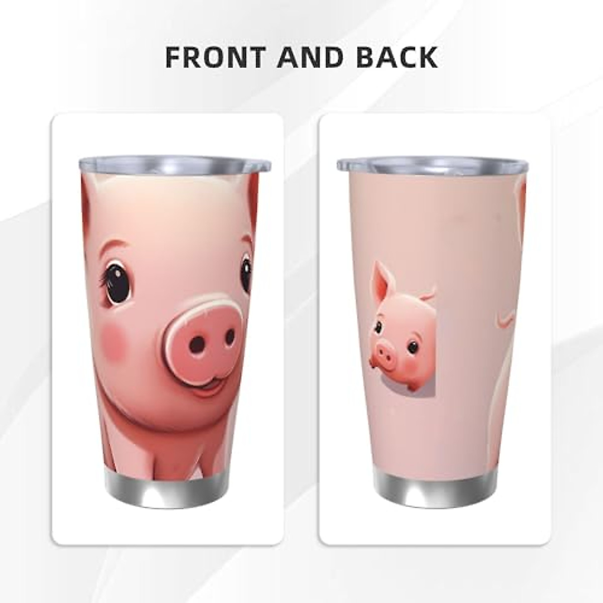 Smiling Tumbler with Lid and Straw 20oz Stainless Steel Car Cup for Hot and Cold Drinks, Double Wall Insulated Travel Coffee Mug Reusable Drink Thermos Cup Birthday Gifts