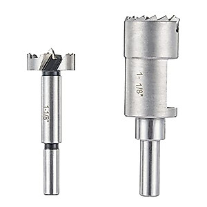 Anfrere 1-1/8" Wood Plug Cutter and Forstner Bit for Wood Cutting Tool Cork Drill Bit Knife, 3/8" Round Shank Carbon Steel Taper Tapered Cutting Tool Cork Drill Bit Knifes, WCB-A4
