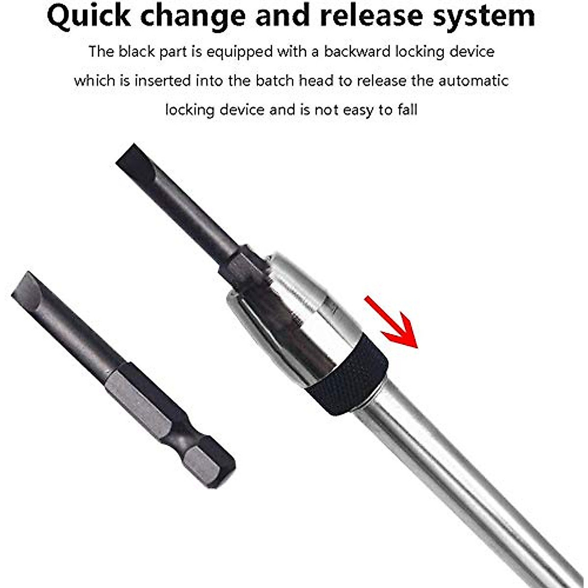 Bestgle 12 inch Length Quick Release Screwdriver Drill Bit Holder Extension Bar 1/4" Hex Shank Quick Change Extension Rod Socket for Screws Nuts Drill Hand-held Driver