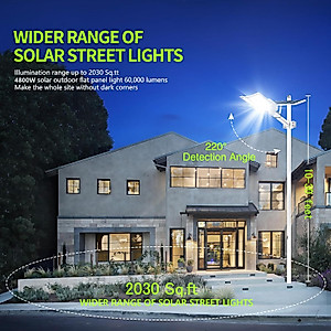 HWHDJ 6800W Heavy Solar Street Lights Outdoor Waterproof IP67 Super Bright Outdoor LED Street Light Dusk to Dawn, LED Wide Angle Lamp with Remote Control, for Parking Lot, Yard, Plaza