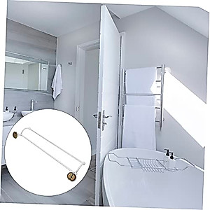 Cabilock 1 PC Double Bar Towel Rack White Bathrobe Towel Organization Bar Double Towel Bar Bathroom Towel Bar Decor Bath Towel Holder Hangers Hand Towel Rail Artistic Accessory Swivel Brass