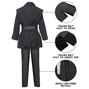 Wecos Tunic Hooded Robe Knight Costume Outfits Halloween Cosplay Costume for Mens Three Versions