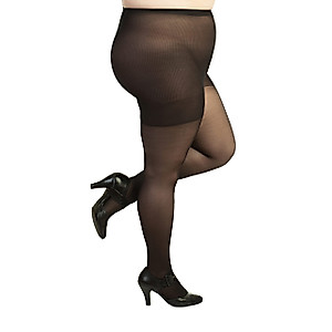 Plus Size Pantyhose for Women Soft Sheer Queen Tights 2 Pairs (8X, Black)