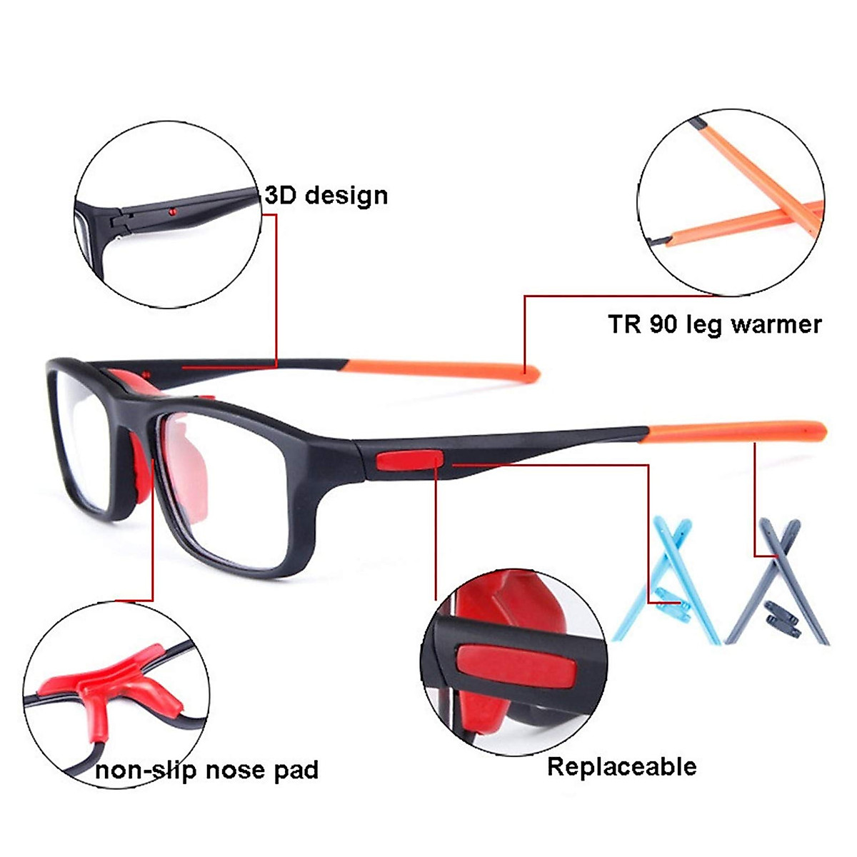 Mcolics Basketball Sports Soccer Goggles Antifog Safety Protective Glasses Eyewear for Adults Youth (Grey)