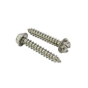 Bolt Dropper No 8 X 1 Stainless Slotted Hex Washer Head, (100 pc), 18-8 (304) Commercial Grade Corrosion Resistant Stainless Steel Screws Choose Size