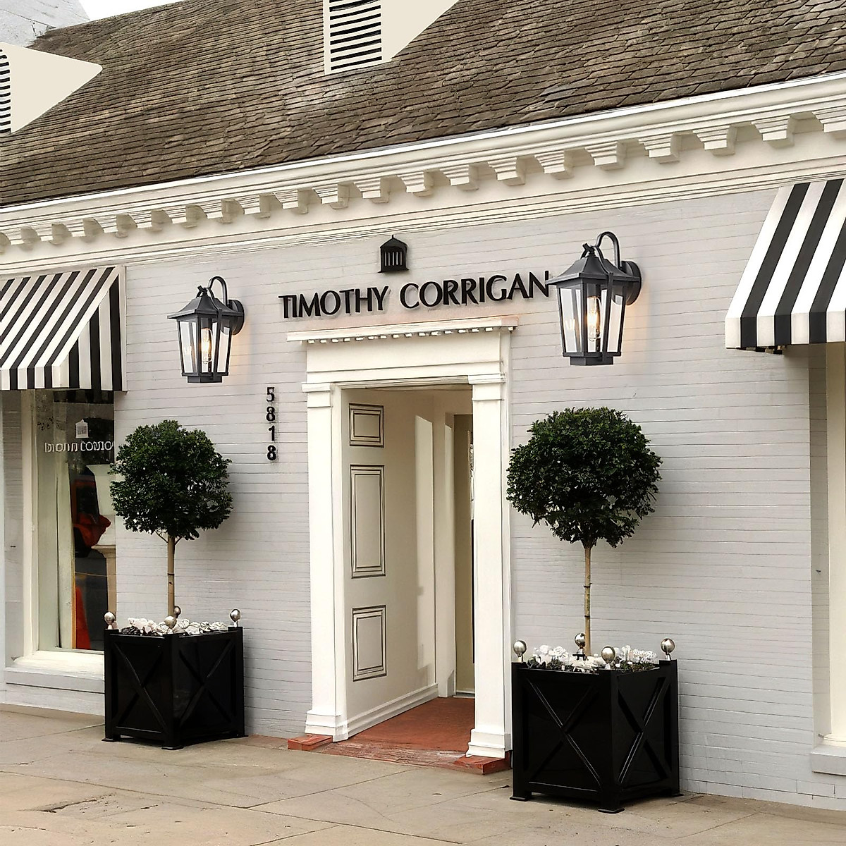 ShinYouneL Matte Black Outdoor Wall Lights Anti-Rusted 1-Light Copper Porch Light Waterproof Exterior Light Fixture Wall Lantern Sconce Outside Lights for Front Door Patio Garage